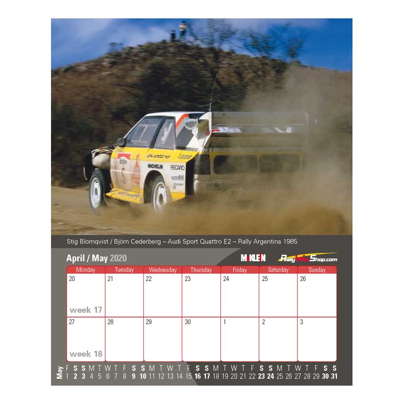 WRC Desk Calendar 2020 – Performance Clothing